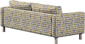 Potah na pohovku IKEA  Karlstad 3-místná, nerozkládací, krátký barva modrá látka pletený vzor, vzorované