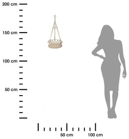 Závěsný držák na květináč MAKARY 60 cm béžový