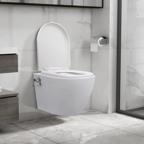 Závěsné WC bez oplachového kruhu s funkcí bidetu keramické bílé 145781