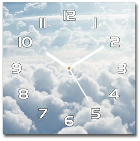 Wallmuralia Skleněné hodiny čtverec Mraky z ptačího pohledu 30x30 cm