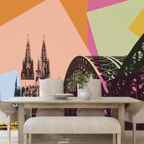 Samolepící tapeta digitální ilustrace města Kolín - 150x100 cm