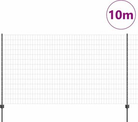 Euro plot s pilotem 10 x 1,4 m Ocel potažená PVC Šedá Síťovina 3336075