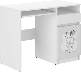 Wooden Toys Dětský psací stůl N-35 BÍLÝ MEDVÍDEK