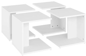 Konferenční stolky 4 ks bílé 33 x 33 x 33 cm dřevotříska - Default Title