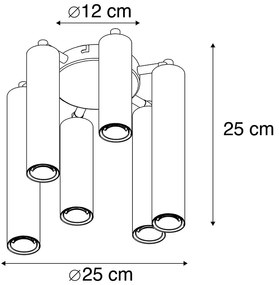 Stropní svítidlo Art Deco zlaté 6-světlo - Tubi