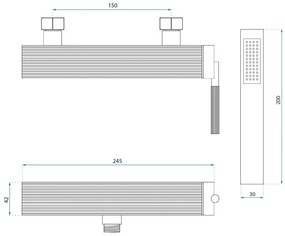 Rea Argon, sprchová baterie bez příslušenství, zlatá lesklá, REA-B7807
