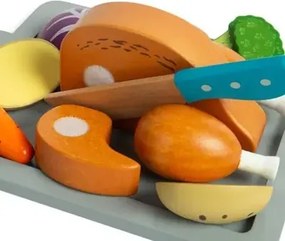 Bigjigs Toys Sada Pečené kuře se zeleninou / od 18 měsíců