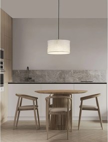 Bílé lněné závěsné svítidlo ø 38 cm Linnet – Nova Luce