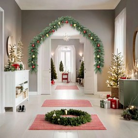 Vánoční girlanda ozdobená baňkami a LED světýlky 10 m 246407
