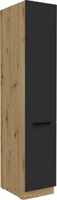 ARIA ac | vysoká skříňka 40 DK-210 2F potravinová s policemi | 40 cm | ANTI FINGERPRINT povrch | artisan/černá