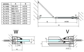 Polysan FORTIS LINE sprchové dveře do niky 1400mm, čiré sklo, pravé FL1414R