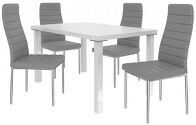 Jídelní set Moderno 1+4 židlí - bílá/popel