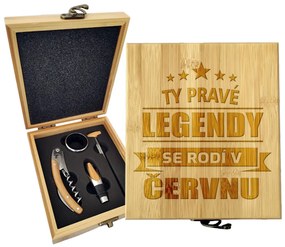 Sablio Dárková sada na víno Ty pravé legendy se rodí v červnu: 147×168×49 mm