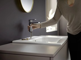 Hansgrohe Vernis Blend, umyvadlová baterie 100 s kovovou odtokovou soupravou s táhlem, EcoSmart, chromová, 71559000