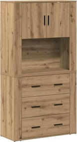 Vysoký bufet Artisanový dub 80 x 33 x 150 cm Kompozitní dřevo 3334344