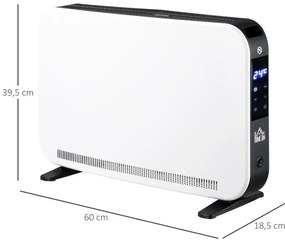 HOMCOM Ventilátorové topení s LED displejem, 3 úrovně topení, 24-hodinový časovač, 2180 W 820-244