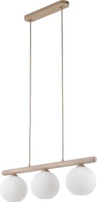 TK Lighting Závěsný lustr Virlo s dekorem dřeva pro žárovku 3x E14 TK11079
