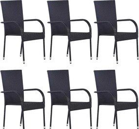 7dílný zahradní jídelní set černý 3067878