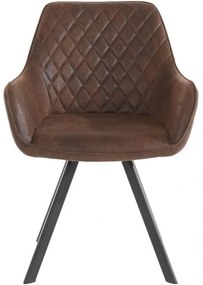 Danish style Jídelní židle Polka, mikrovlákno, černá / hnědá
