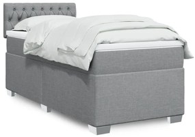 Box spring postel s matrací světle šedý 100 x 200 cm textil 3285806