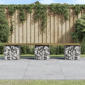 Zahradní lavice gabionový design 203 x 31 x 42 cm borové dřevo - Default Title