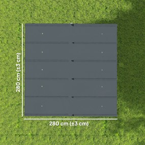 Outsunny kryt pro pergolu plachta pro 3 x 3 m, polyester 180 g/m³, UV ochrana 30+, tmavě šedá