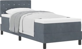 Postel s boxspringem s matrací Tmavě šedá 80 x 200 cm samet 3339069