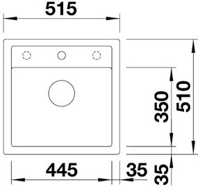 Blanco Dalago 5, silgranitový dřez 515x510x190 mm, 1-komorový, antracitová, BLA-518521