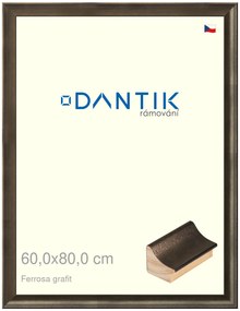 DANTIK rámeček 60x80 | Ferrosa grafit (Plexi Čiré)