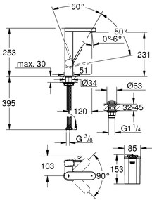 Grohe Plus - Páková baterie 1/2&quot; s LED displejem, velikost L, chrom 23959003