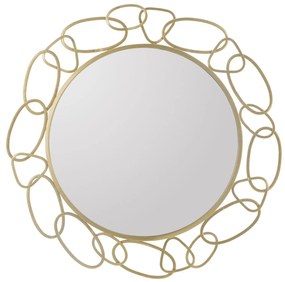 Zlaté nástěnné zrcadlo Mauro Ferretti Chain, 84x2 cm
