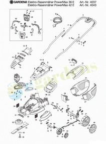Gardena 42 E PowerMax (od 2011) elektrická sekačka na trávu 4043-20