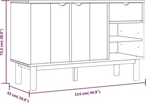 vidaXL Příborník OTTA hnědý a šedý 114x43x73,5 cm masivní borové dřevo [351300] Barva: Hnědá a bílá