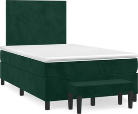 Box spring postel s matrací tmavě zelená 120 x 200 cm samet 3137716
