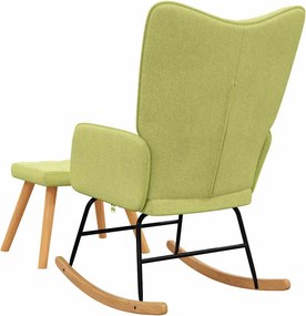 Houpací křeslo se stoličkou zelené textil 328023