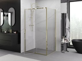 Mexen Exo, výklopný sprchový kout 105 x 80 cm, čiré sklo, zlatá, 819-105-080-50-00