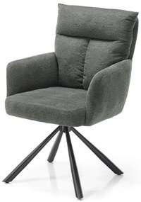 Jídelní židle s loketní opěrkou Sofia Barva: tmavě šedá