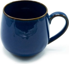 Porcelánový hrnek Matilda, 400 ml – lesklý, kobaltově modrý, s kropenatým efektem