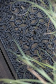 IB LAURSEN Gumová rohož 120x45 cm, černá barva, plast
