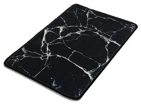 Černo-bílá koupelnová předložka s motivem mramoru Foutastic Marble, 60 x 40 cm