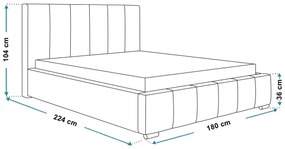 Čalouněná postel pro dva 160x200 cm Betty Barva: Béžová - Jasmine 24