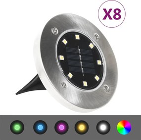 Solární světlo k zapíchnutí do země 8 ks LED RGB barva 315695