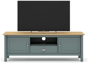 Zelený dřevěný TV stolek Marckeric Misti 158 x 40  cm