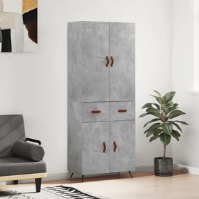 Skříň highboard betonově šedá 69,5x34x180 cm kompozitní dřevo 3198125