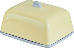 BUTTER Dóza na máslo keramická - žlutá/modrá