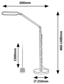 Rabalux 2310 - LED Stmívatelná stojací lampa DRACO LED/13W/230V 3000-6000K černá