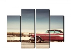 Vícedílný obraz Staré Americké Retro Auto Nedostatek Nedostatek Přírodní plátno 120x90