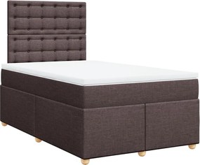 Box spring postel s matrací tmavě hnědá 120x200 cm textil 3293564