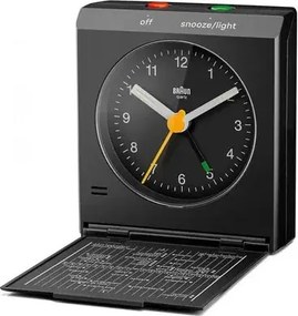 Braun BC05 černá / Cestovní budík / Analogový / 1x AA baterie