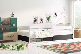BMS Group Dětská postel se zábranou Hugo 160x80 grafit